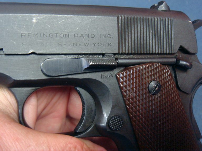 SOLD EXCEPTIONAL, STUNNING..... JAN 1943 PRODUCTION 1ST SLIDE LOGO REMINGTON RAND 1911A1....DU ...