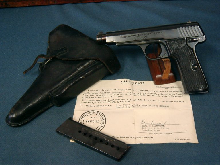 SOLD EXTREMELY SCARCE WALTHER MODEL 6 PISTOL FULLY RIGGED OUT WITH ...