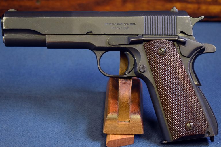 SOLD US WW2 ITHACA 1911A1 PISTOL November, 1943 PRODUCTION.......MINT CRISP! - Pre98 Antiques