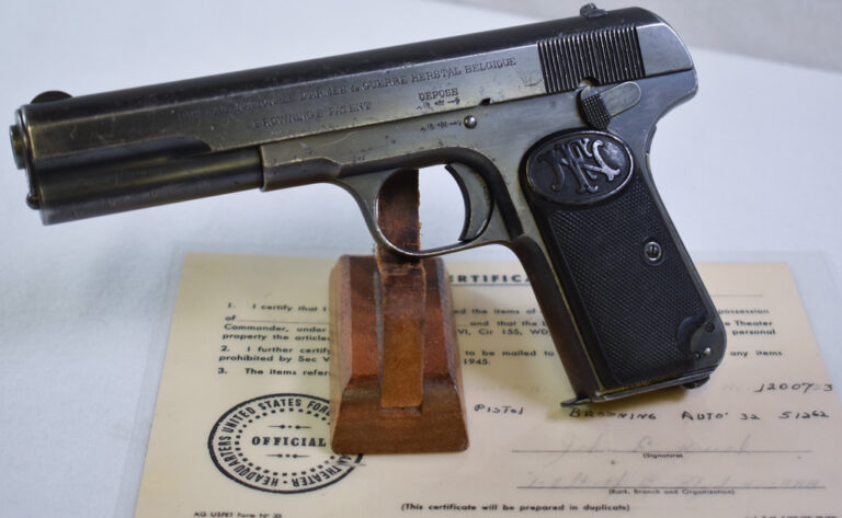SOLD VERY SCARCE SLOTTED FN MODEL 1903 PISTOL, 9mm BROWNING LONG, VET ...