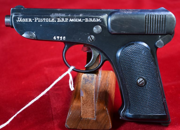 SOLD, VERY RARE GERMAN WWI JAGER PISTOL, WITH MATCHING MAGAZINE & RARE ...