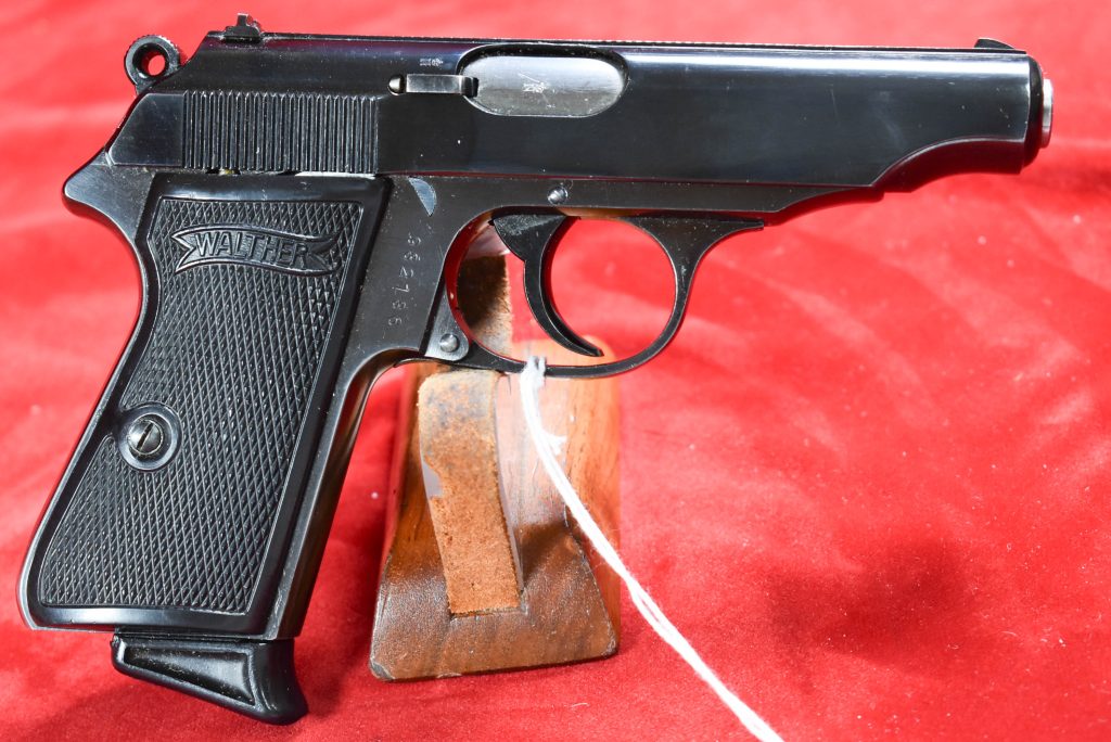 SOLD MINT CRISP IN ORIGINAL MATCHING BOX, 1938 WALTHER PP PISTOL, CROWN ...