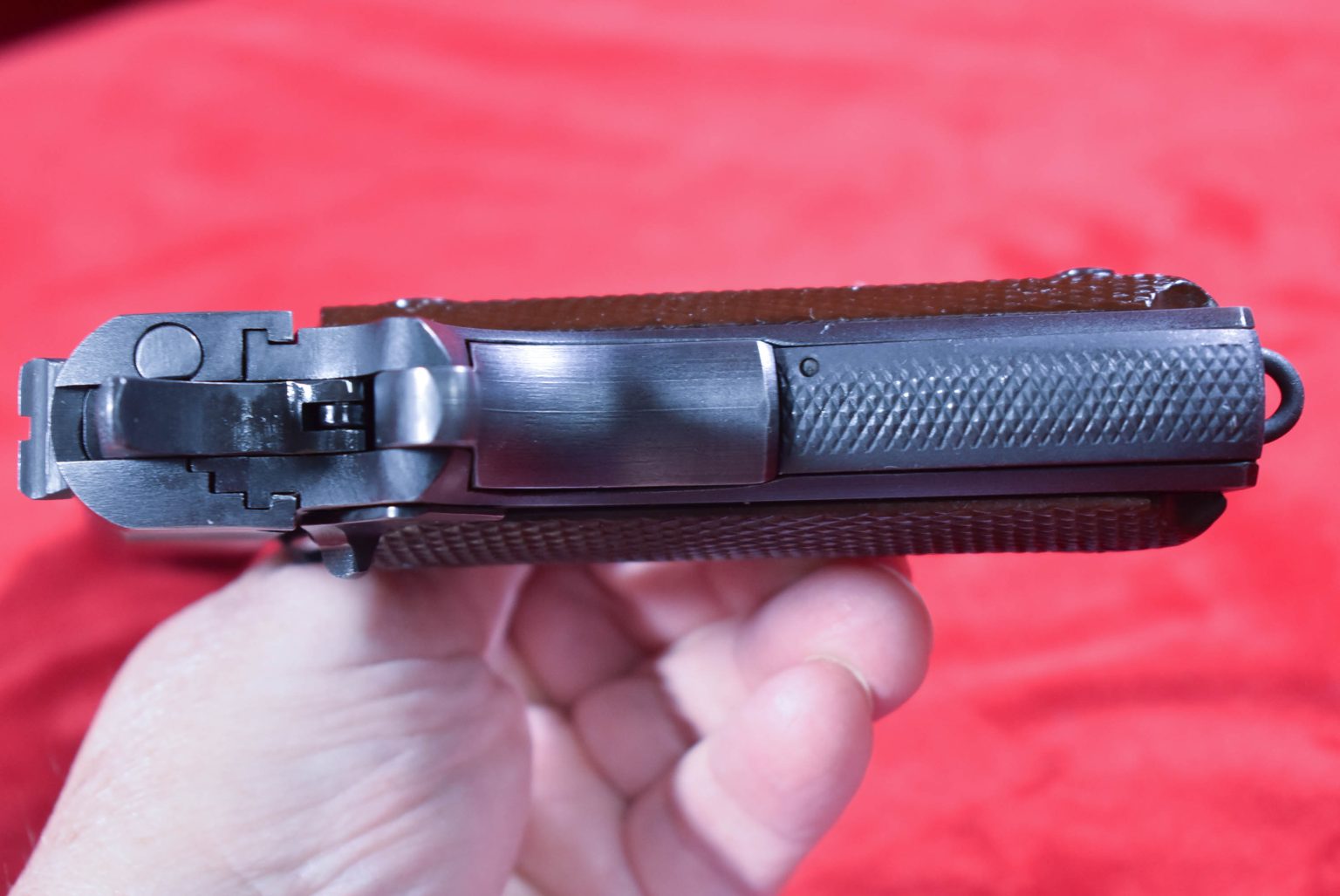 SOLD, VERY CHOICE, EARLY PRODUCTION US WWII ITHACA 1911A1 US ARMY SERVICE PISTOL, EARLY JULY ...