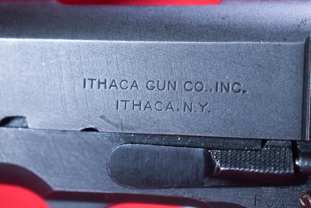 SOLD, VERY CHOICE, EARLY PRODUCTION US WWII ITHACA 1911A1 US ARMY SERVICE PISTOL, EARLY JULY ...
