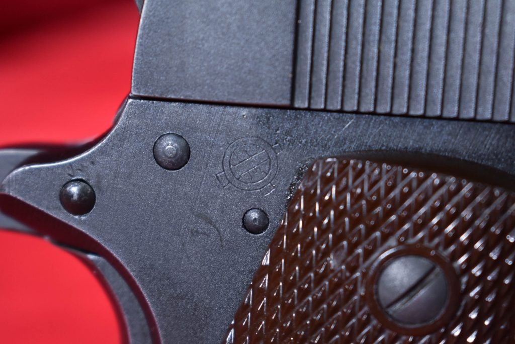 SOLD, VERY CHOICE, EARLY PRODUCTION US WWII ITHACA 1911A1 US ARMY SERVICE PISTOL, EARLY JULY ...