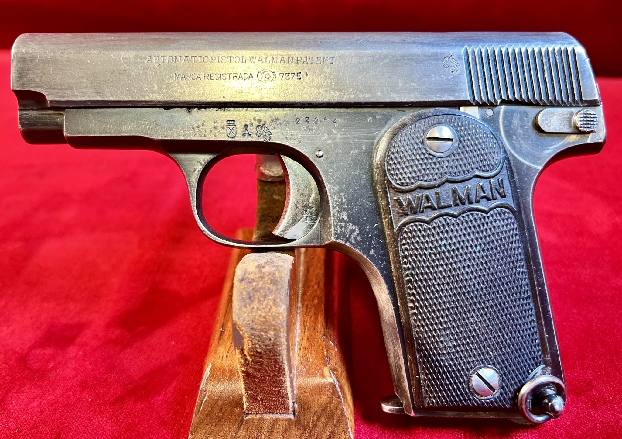 SOLD GERMAN “AKAH” RETAILER MARKED SPANISH WALMAN PISTOL & HOLSTER ...