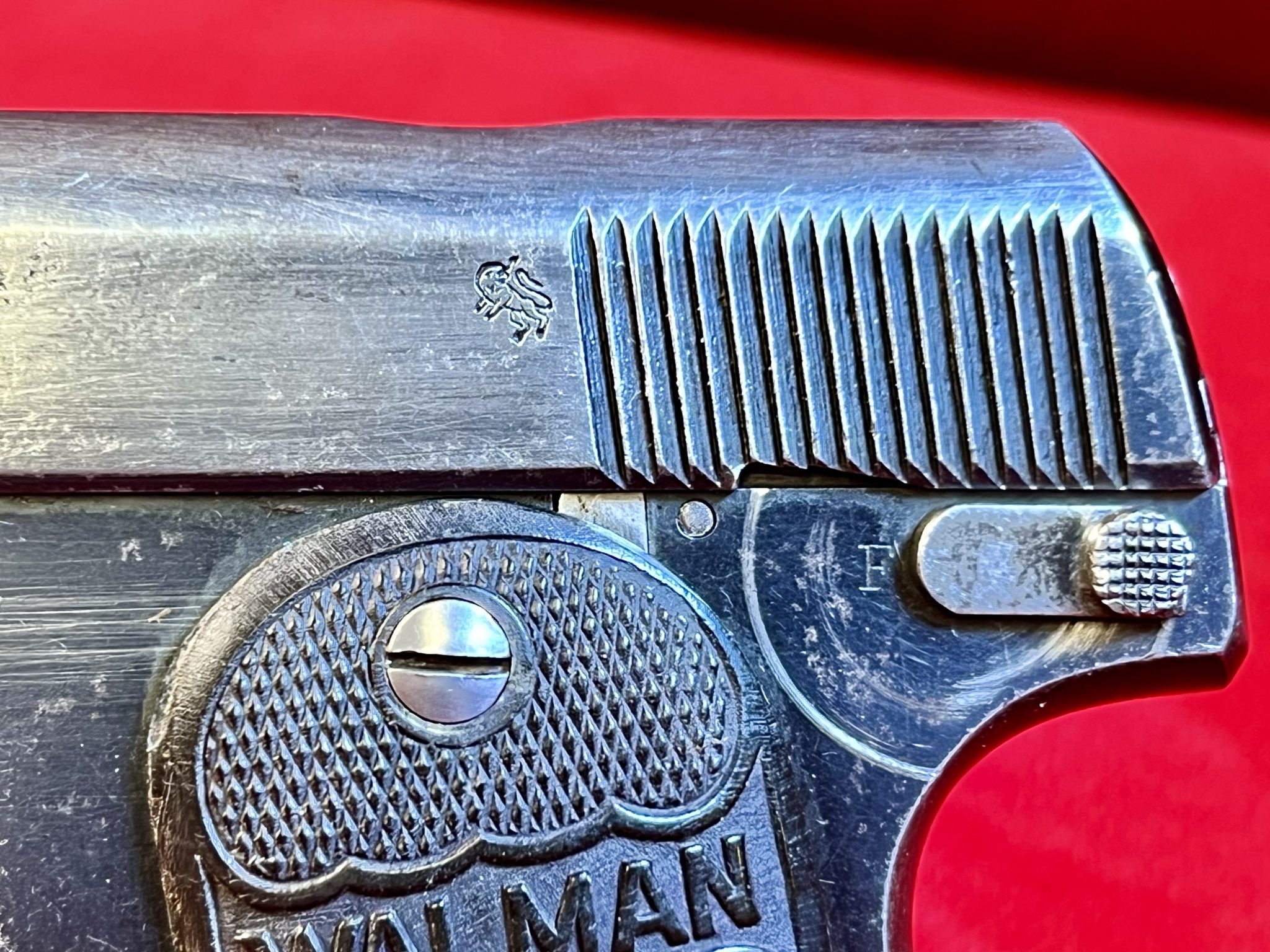 SOLD GERMAN “AKAH” RETAILER MARKED SPANISH WALMAN PISTOL & HOLSTER ...