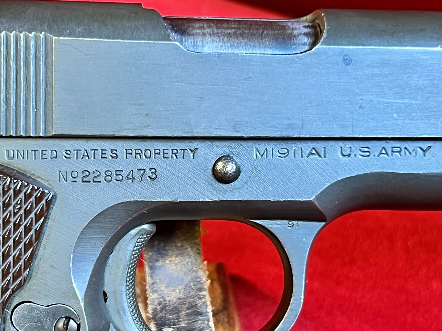 SOLD US WWII COLT 1911A1 US ARMY SERVICE PISTOL, LATE WAR, MARCH, 1945 ...