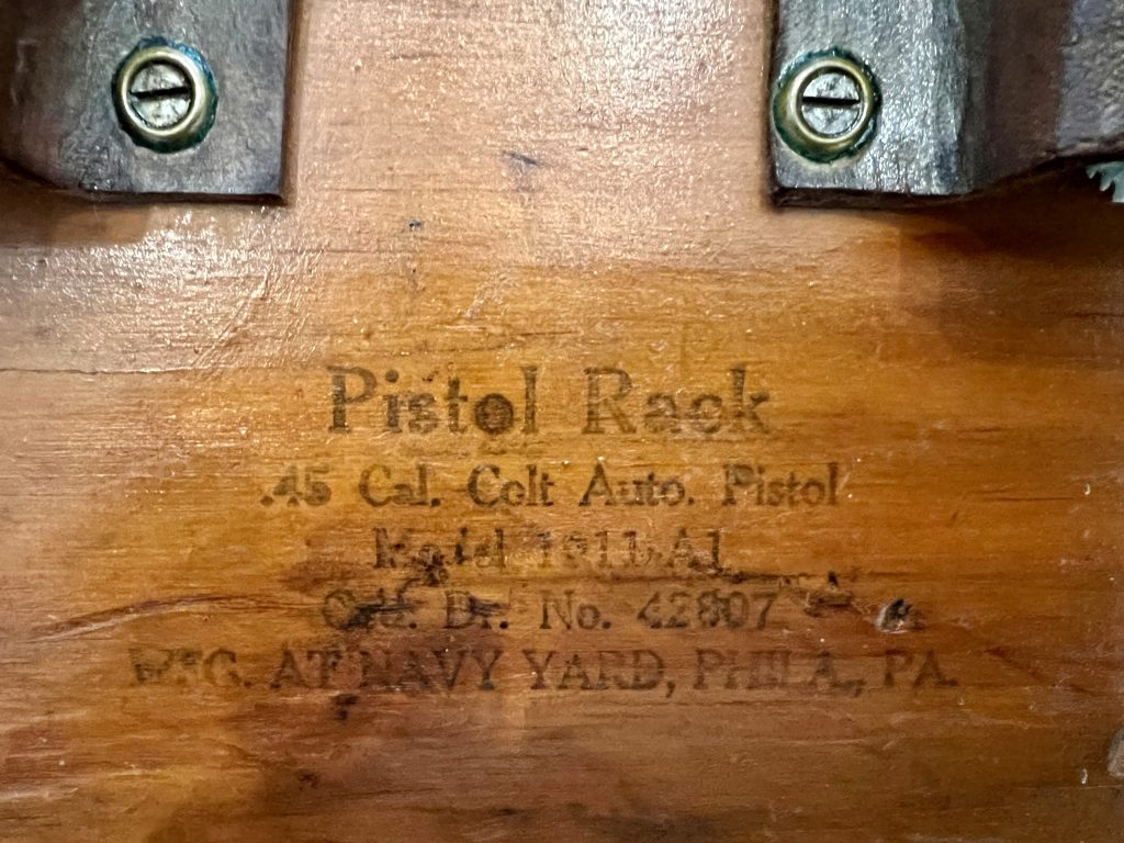 MON JUNE 3, ORIGINAL WW2 U.S. NAVY PISTOL RACK FOR SHIPBOARD USE, HOLDS ...