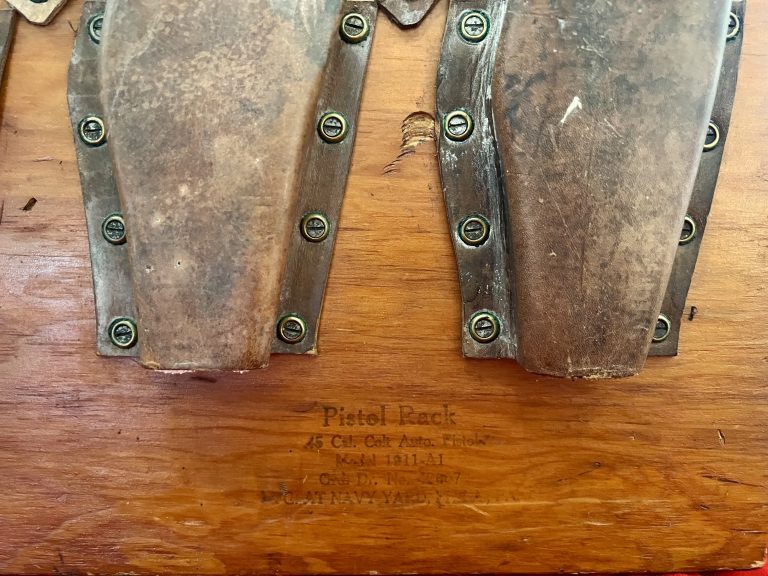 MON JUNE 3, ORIGINAL WW2 U.S. NAVY PISTOL RACK FOR SHIPBOARD USE, HOLDS ...