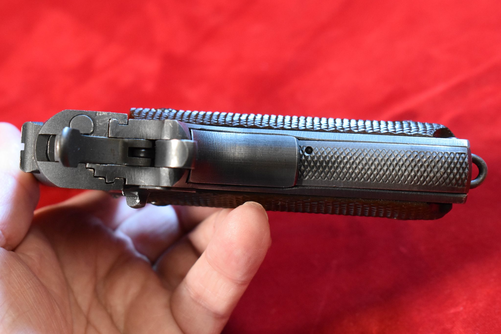 SOLD VERY CHOICE, EARLY PRODUCTION US WWII ITHACA 1911A1 US ARMY SERVICE PISTOL, EARLY JULY 1943 ...