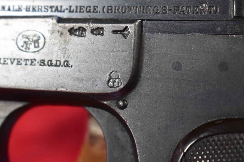 SOLD, IMPORTANT & EXTREMELY RARE VERY EARLY FN MODEL 1900, BEGLIAN ARMY ...